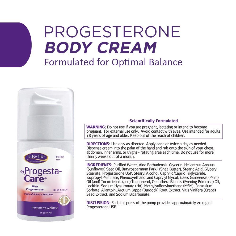 Life-flo Progesta-Care Body Cream 4 oz - Natural Hormone Support & Skin ...