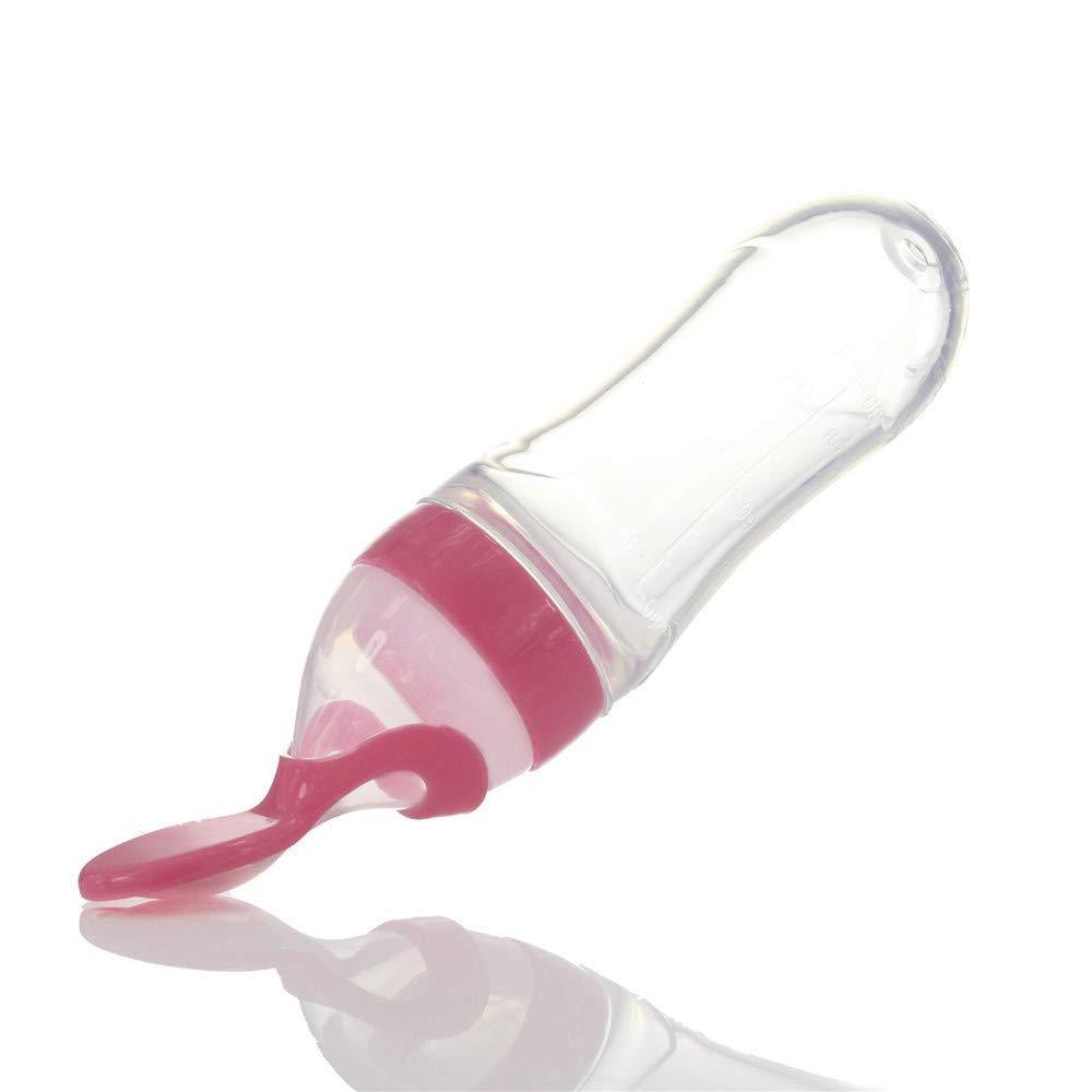 Squeeze Bottle Spoon Baby Feeding Set - 90ml Pink | Silicone Dispensing ...
