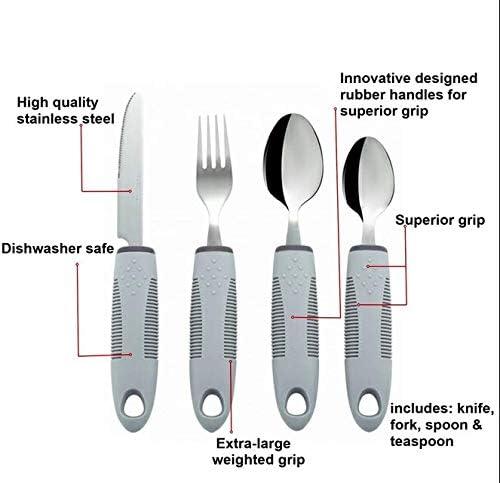 4-Piece Easy Grip Cutlery Set for Elderly, Disabled, and Those with ...