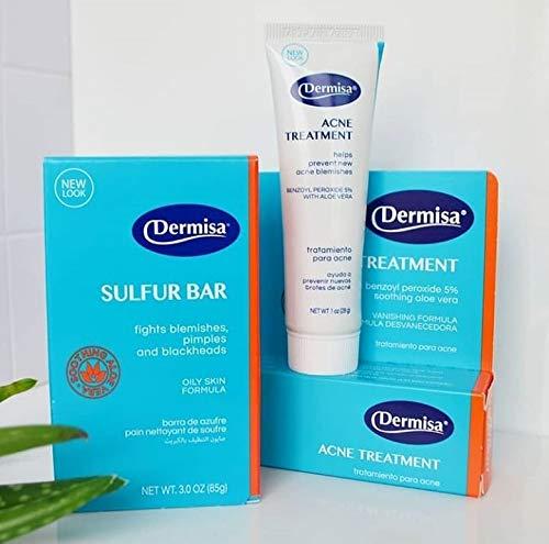 Dermisa Acne Treatment Kit - 5% Benzoyl Peroxide Cream & Sulfur Bar for ...