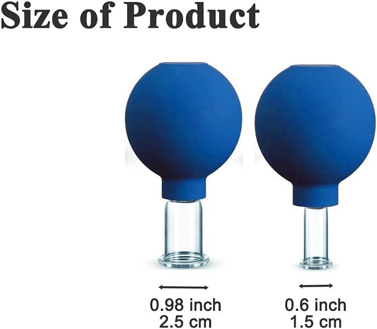 2 Pieces Glass Facial Suction Cups Kit-Silicone Vacuum Suction Massage ...