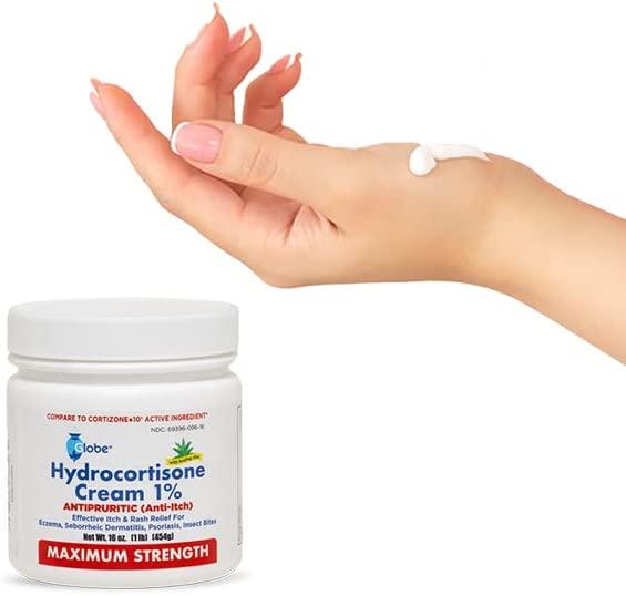 Globe Hydrocortisone Maximum Strength Cream 1% w/ Aloe 16 oz - Anti ...