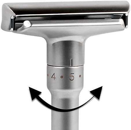 QSHAVE Adjustable Double Edge Safety Razor with Titanium Coated Blades ...