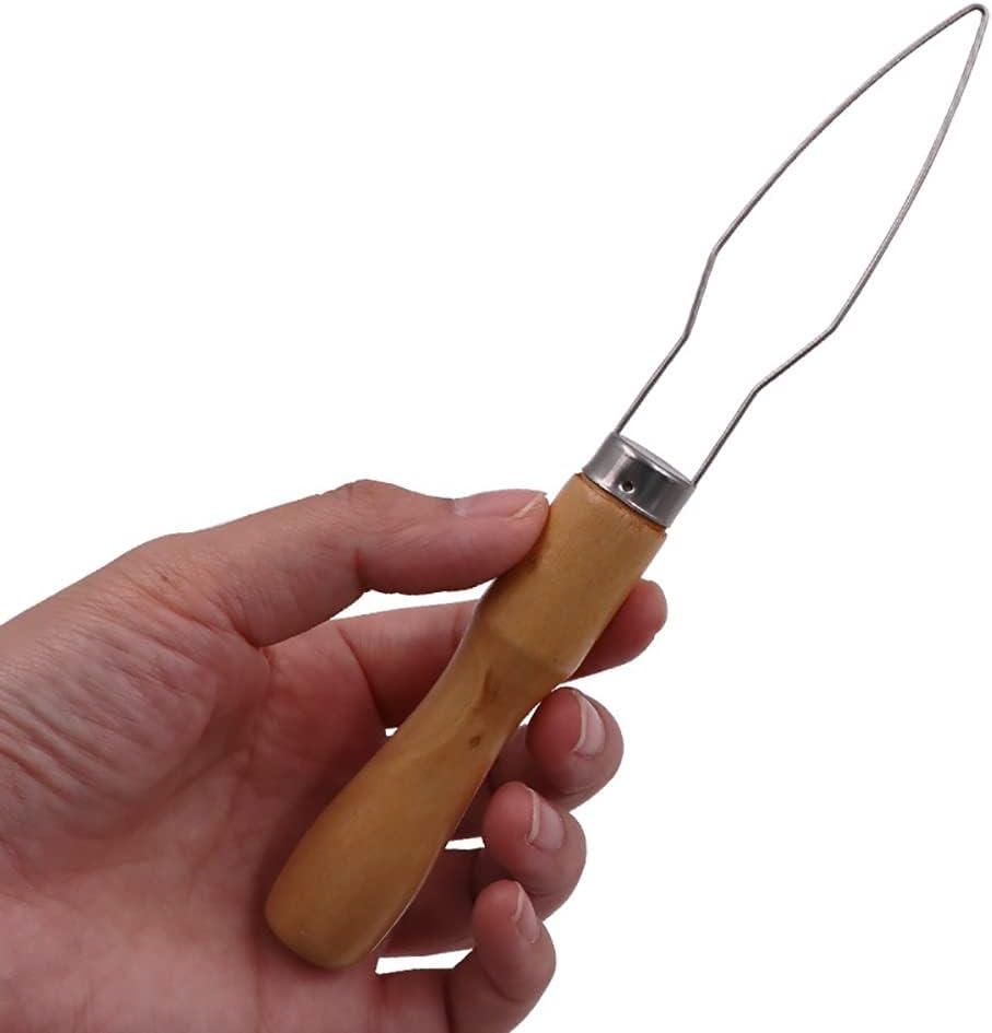 Wooden Handle Button Hooks Set - 3 Pc Wire Loop Pull Through Aids for ...