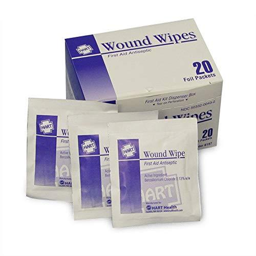 Antiseptic Wound Wipes - Pack of 20 | Disinfectant Cleansing Towels