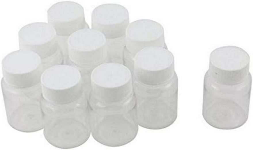 12 PCS 100 ML Clear Plastic Pill Bottles with White Screw Cap ...