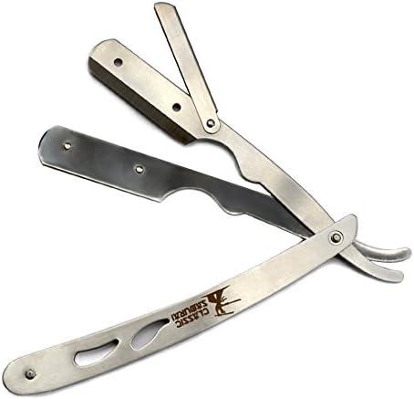 Classic Samurai Stainless Steel Barber Straight Edge Razor + 100 Lord ...