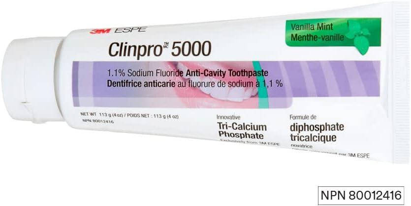 3M Clinpro 5000 Anti-Cavity Toothpaste (1.1% Sodium Fluoride) | Vanilla ...