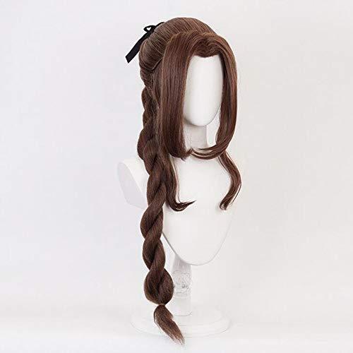 Final Fantasy VII Aerith Gainsborough Cosplay Wig - 100cm Pigtail Wavy ...