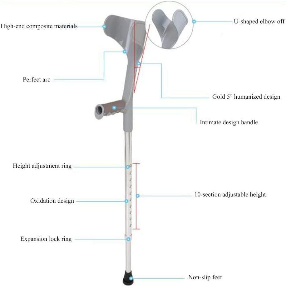 Forearm Crutches Adjustable Crutches Multifunctional Single-Slip Crutch ...