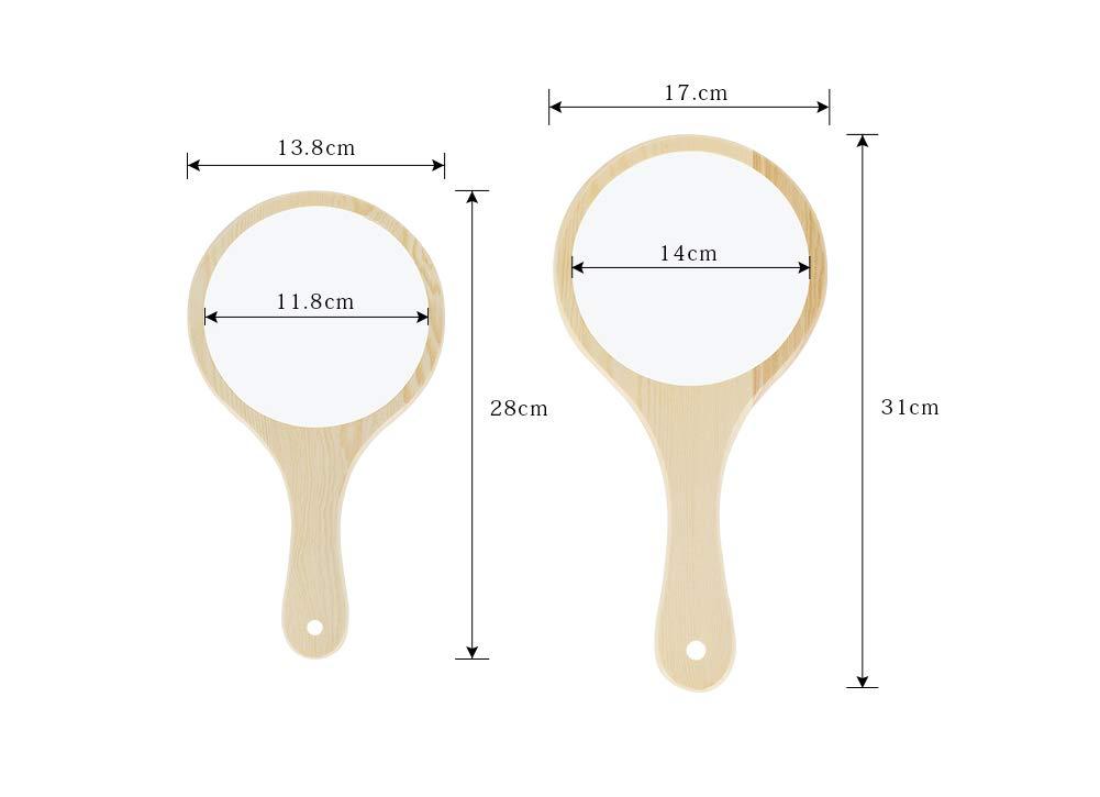 Easyinsmile Portable Wooden Makeup Mirror with Handle - Small Size ...