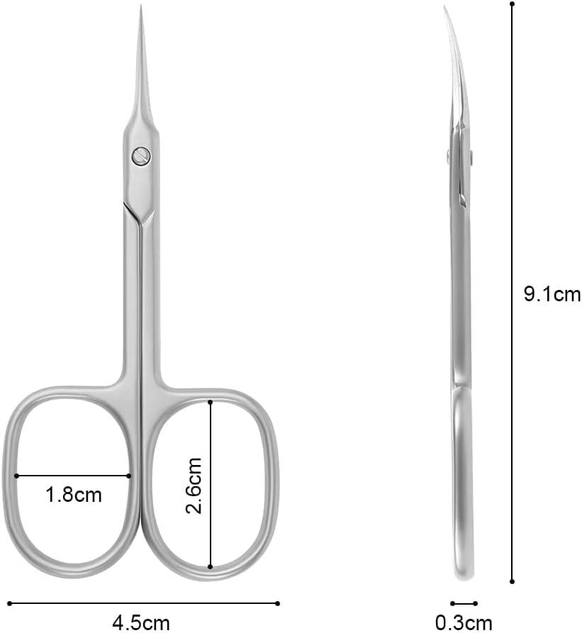 URAQT Professional Stainless Steel Nail Scissors - Curved Cuticle ...