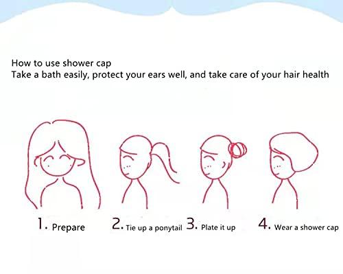 Elastic Waterproof Shower Hood for Women - 3-Part Design with Rubber ...