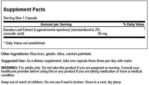Swanson High Potency Banaba Extract - Supports Healthy Blood Glucose ...