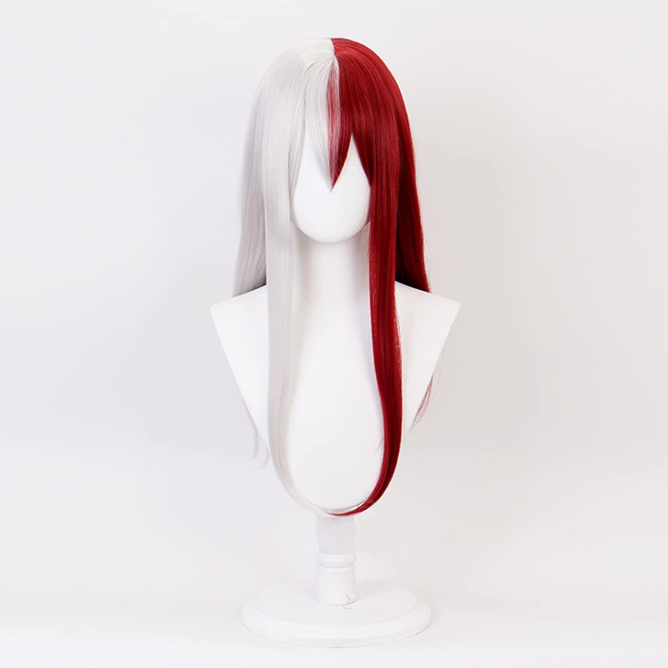 Lwiuentx MHA Cosplay Todoroki Shouto Long Wig | Half Silver White ...