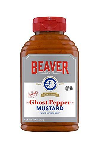 Beaver Ghost Pepper Mustard 13oz Squeeze Bottle - Spicy Condiment (1 ...