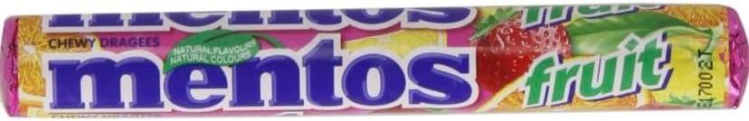 Mentos Fruit Sweets Rolls 38g (Pack of 10) Multipack Chewy Dragees ...