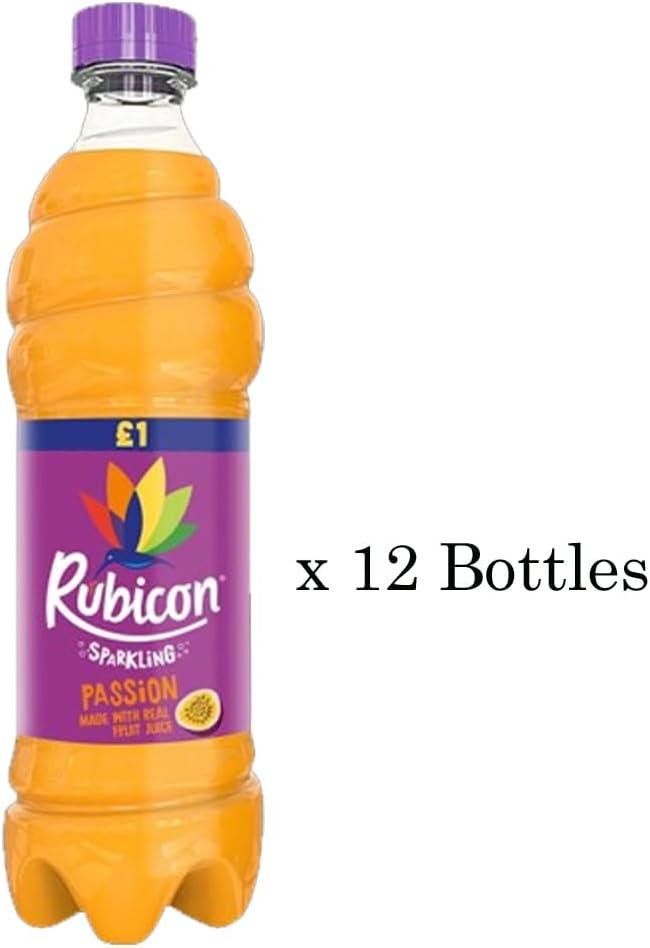 12 x Rubiconn Sparkling Passion Fruit Juice Drink 500ml PMP 1 ...