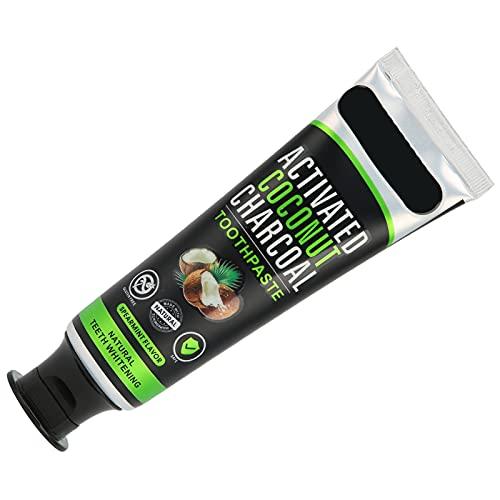 100% Natural Whitening Toothpaste - Coconut Oil & Activated Charcoal ...
