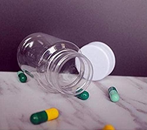 12 PCS 100 ML 3.3 OZ Plastic Clear Pill Bottles Empty Capsule Container ...