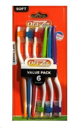 Ora-Zen Soft Toothbrush - Pack of 6 | Gentle Dental Care Essential ...
