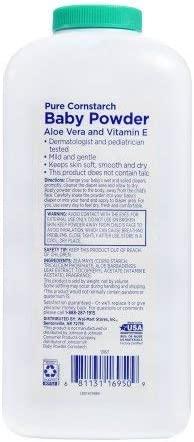 Pure Cornstarch Baby Powder with Aloe and Vitamin E (22 oz, 2 Pack ...