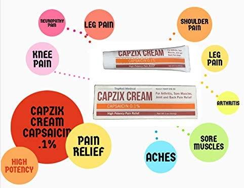 Capzix Cream 2 OZ, Capsaicin .1% for Maximum Pain Relief | Buy Now with ...