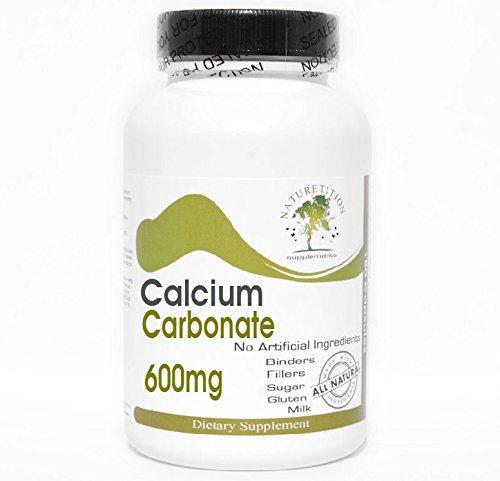 Naturetition 600mg Calcium Carbonate - 100 Capsules | Pure Formula with ...
