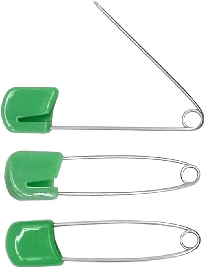 YOSAWA 2.2 Plastic Head Safety Pins - 50pcs Green Diaper Nappy Cloth ...