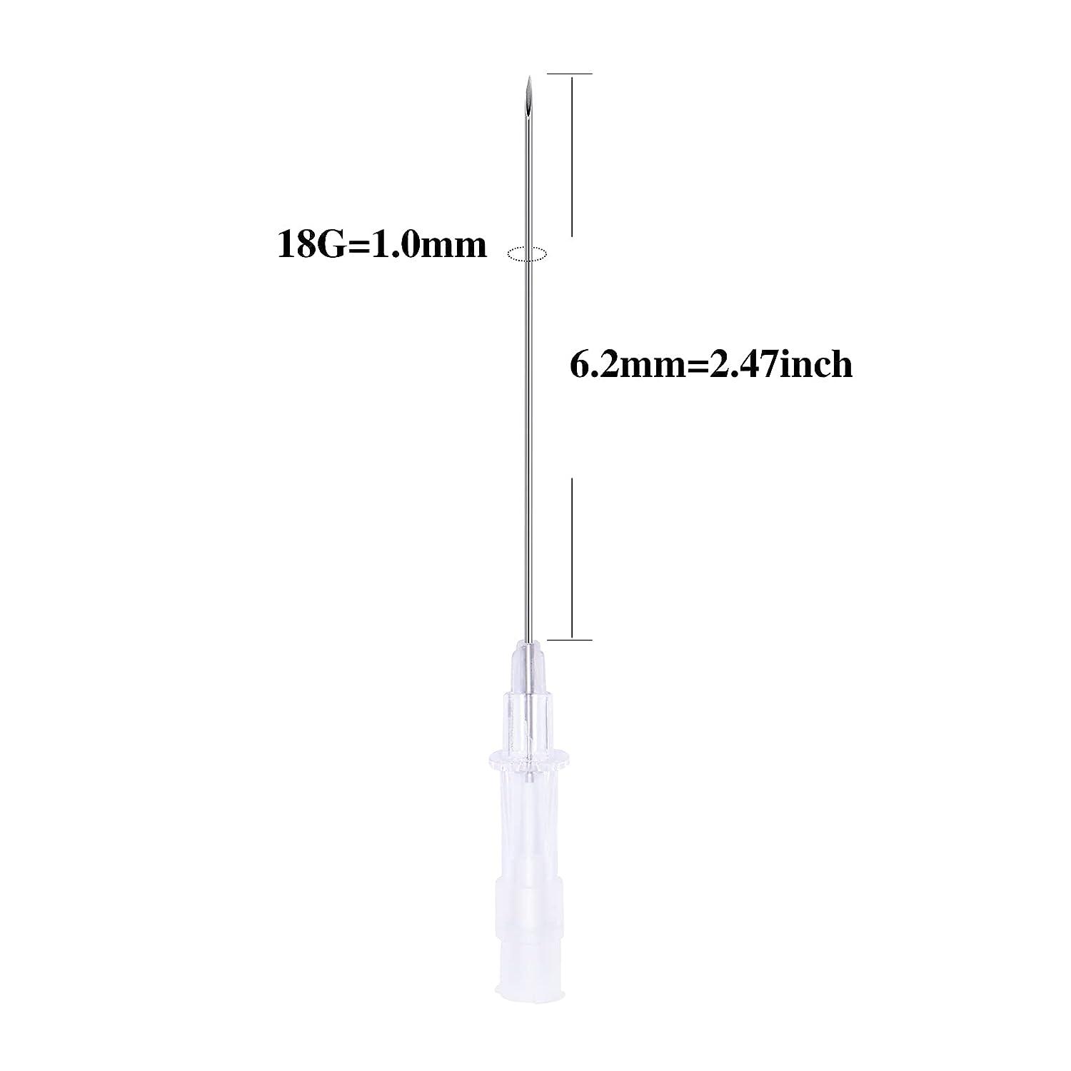 JIESIBAO 18G Stainless Steel Piercing Needles - Sterile Disposable Needles for Various Piercings ...