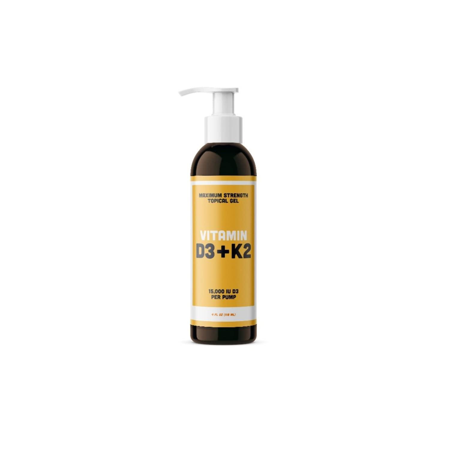 Androgenesis Vitamin D3 K2 Maximum Strength Topical Gel - 15000+ IU Per Pump | Buy Now with ...