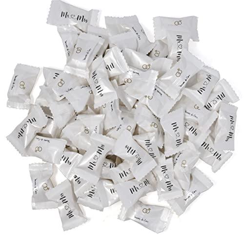 Mr. and Mrs. Wedding Butter Mint Candy Bags - 100 Count 14 Oz (396g ...