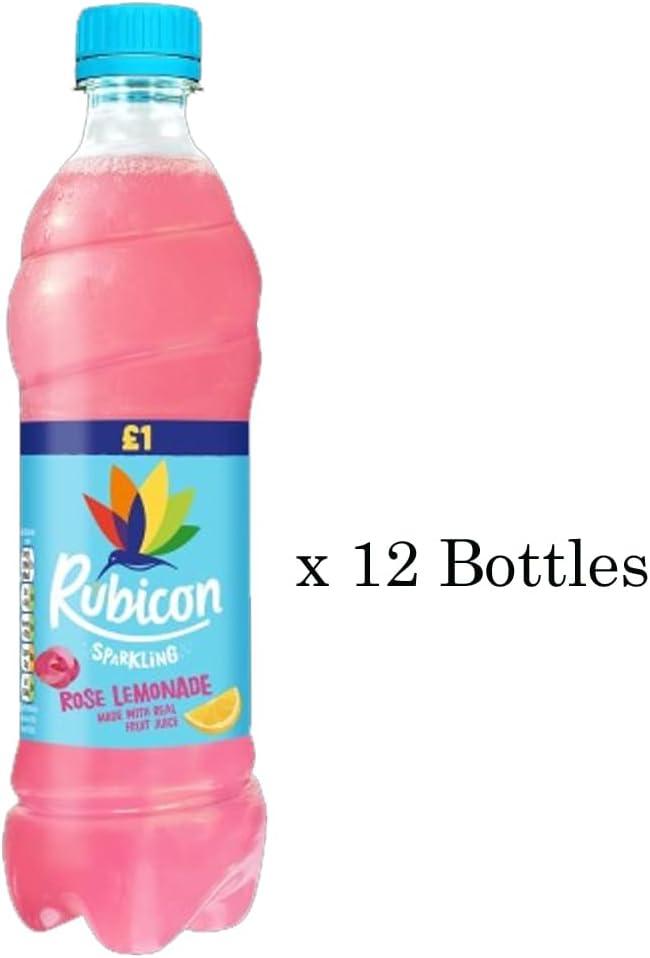 12 x Rubiconn Sparkling Rose Lemonade 500ml - Sparkling Rose Flavoured ...