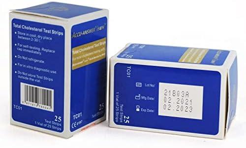 Accu-Answer iSaw Total Cholesterol Test Strips (25 Count) for 4-in-1 ...