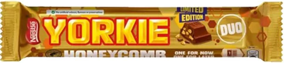 Yorkiee Honeycomb Milk Chocolate DUO Bar 66g - Honeycomb flavour chunky ...