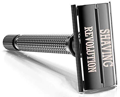 Long Handle Double Edge Safety Razor - Butterfly Open Razor with 10 ...