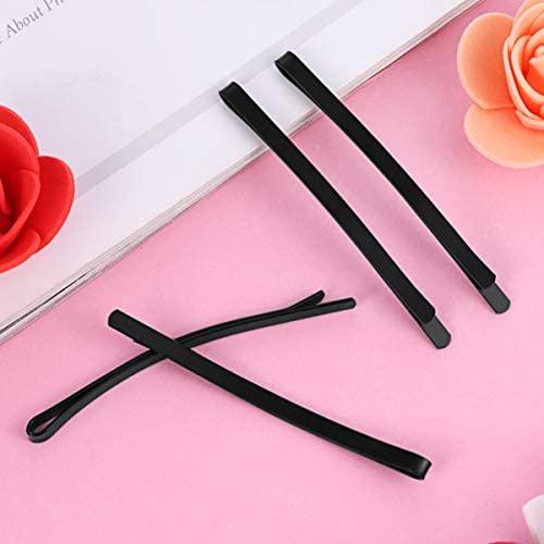 Lurrose 100pcs Wide Black Metal Bobby Hair Pins for Women - Classic ...