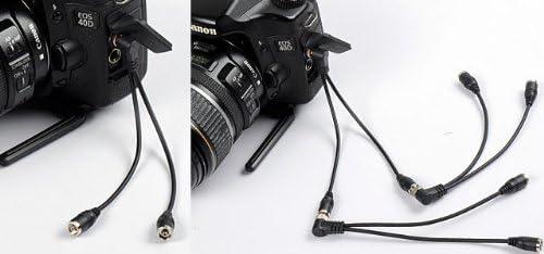 DSLRKIT Flash PC Sync Splitter Cable - 1 Male to 2 Female Socket with Screw Lock | Buy Now with ...