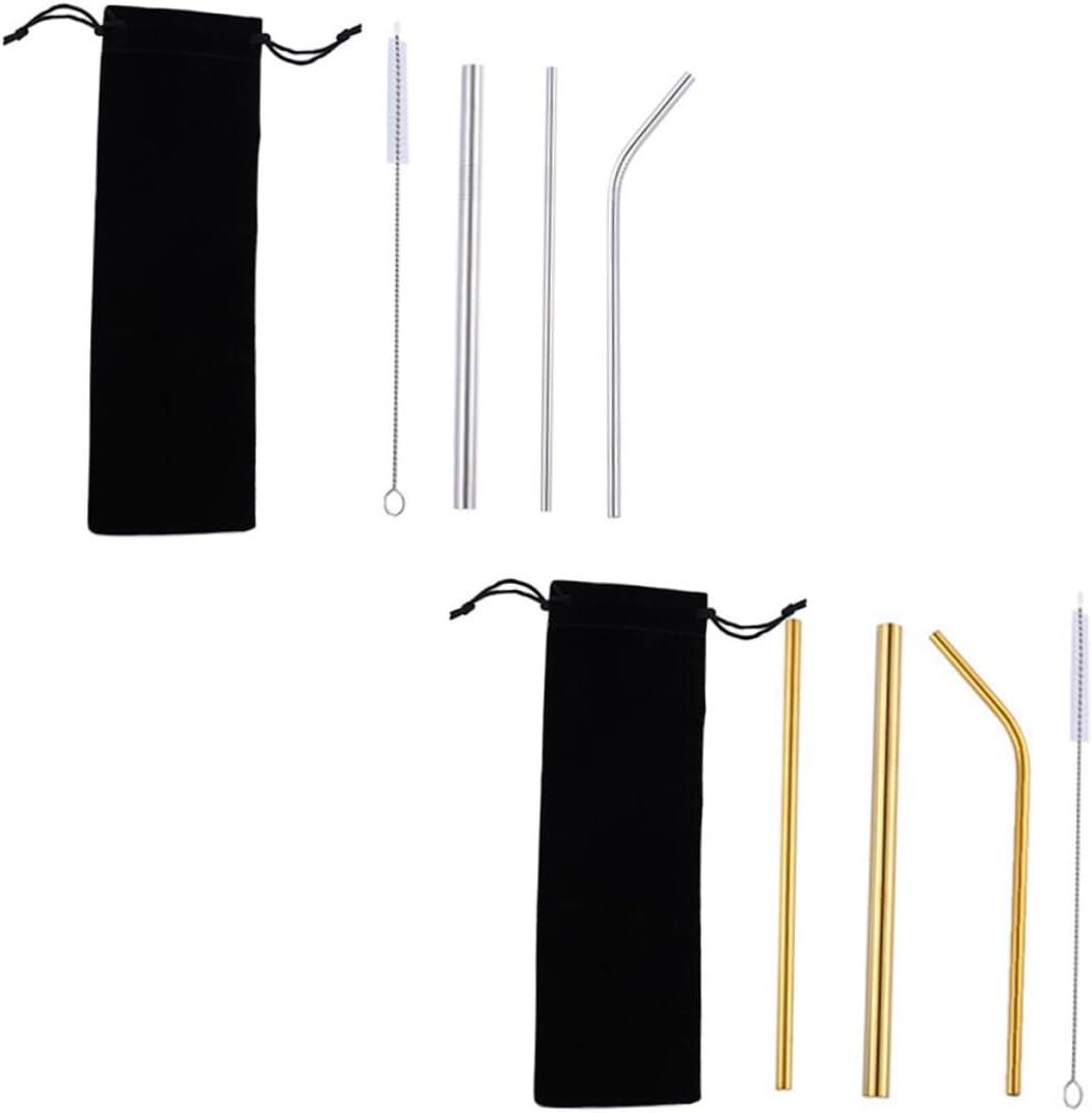 Buy SOLUSTRE 8 Pcs Stainless Steel Drinking Pipettes - Set of 2 Silver ...