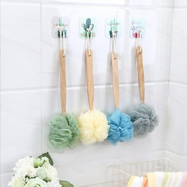 Shower Loofah on a Stick Body & Back Scrubber - Long Handled Bath ...