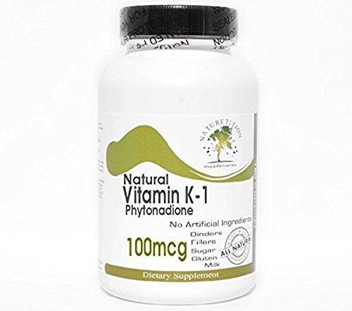 Natural Vitamin K-1 Phytonadione 100mcg 200 Capsules - No Additives ...