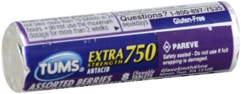 Tums Extra Strength 750 Antacid with Calcium Supplement Calcium Rich ...
