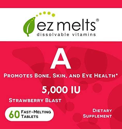 EZ Melts A as Retinol, 5,000 IU, Immune Support, Sublingual Vitamins ...