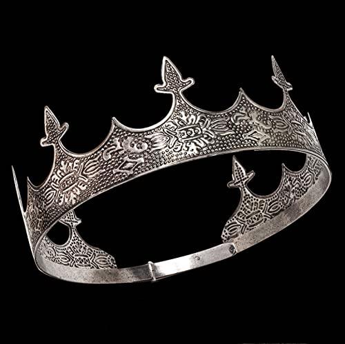 JORCEDI Crown Hair Jewelry - Royal King Diadem for Men, Metal Big ...