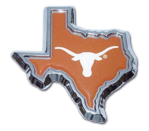 University of Texas Longhorns Metal Auto Emblem - Orange State Shape ...