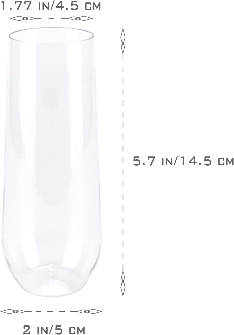 MR.FOAM 9oz Plastic Champagne Flutes 12 Pack - Stemless Disposable ...