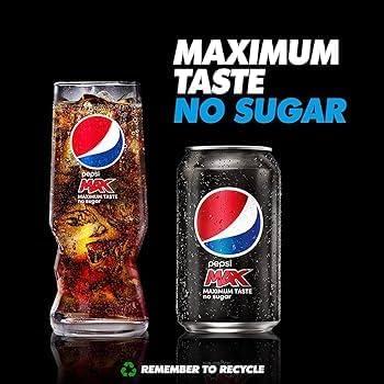 Pepsi Max No Sugar Cola Cans 24 x 330ml | Sugar-Free Carbonated Soft ...