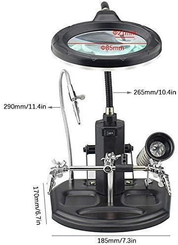 Magnifiers 2.5X/4X 16 SMD LEDs Magnifier Soldering Helping Hand Desktop ...