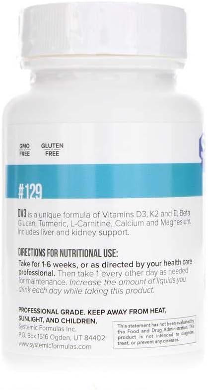 Systemic Formulas DV3 BioNutriment Vitamin D3 Immune Support Supplement ...