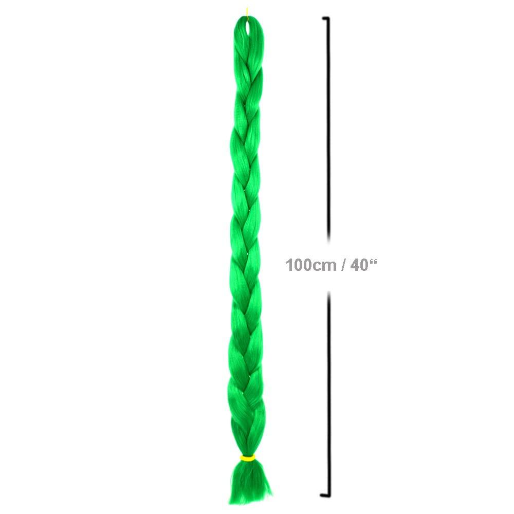 Shop Mybraids 1-Colored Premium 2m Long Green Braid Hair for Rasta ...